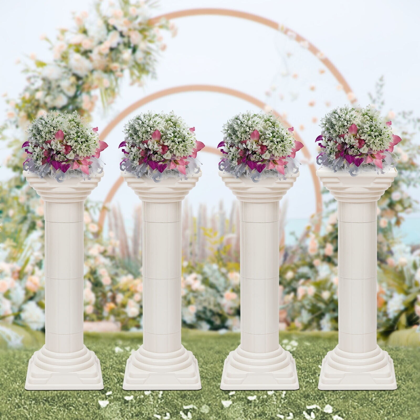 Classic Triumphant Columns 4 White Roman Pillar Durable Wedding ...