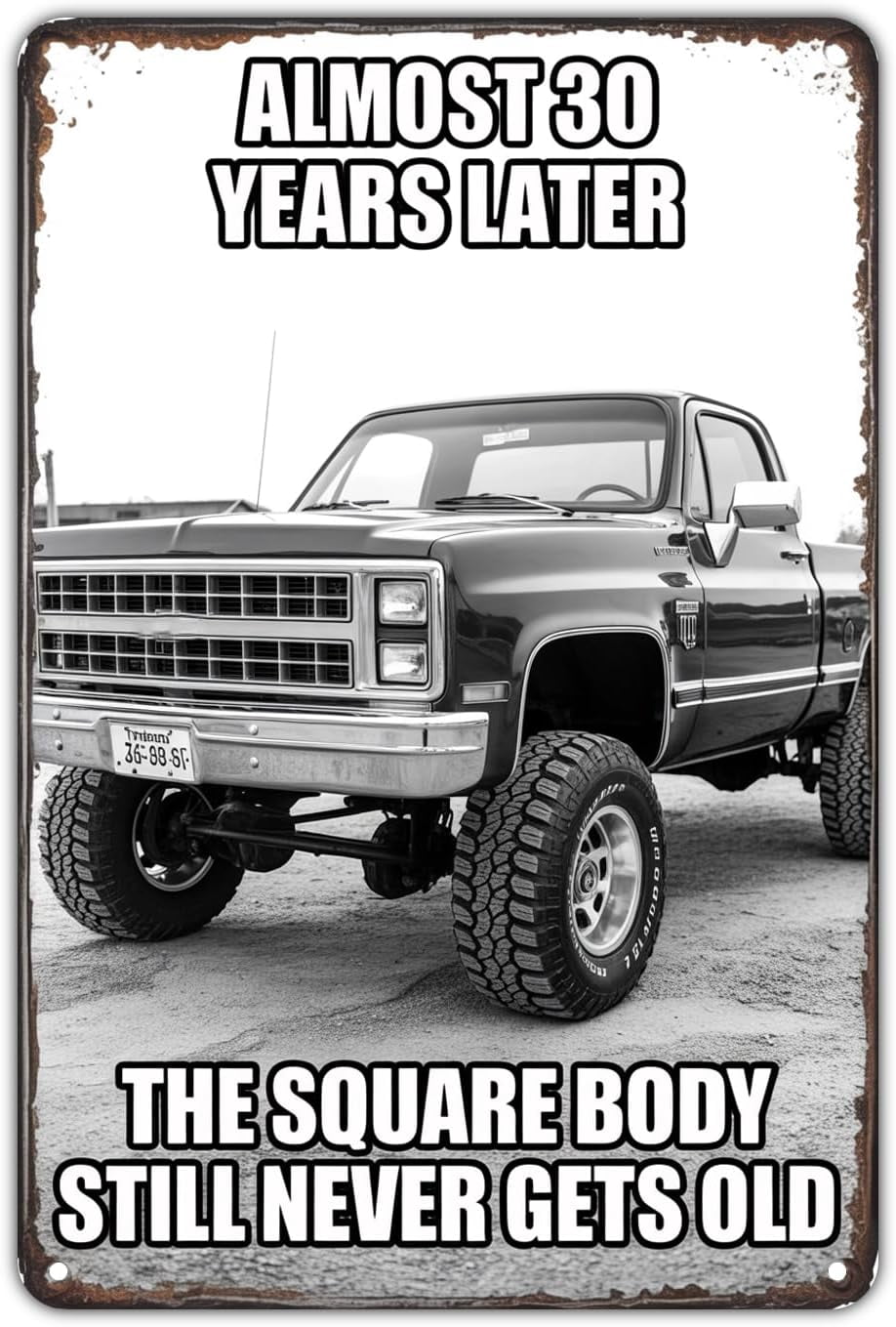 Classic Truck Square Body tin sign Vintage Pickup Truck Metal Sign ...