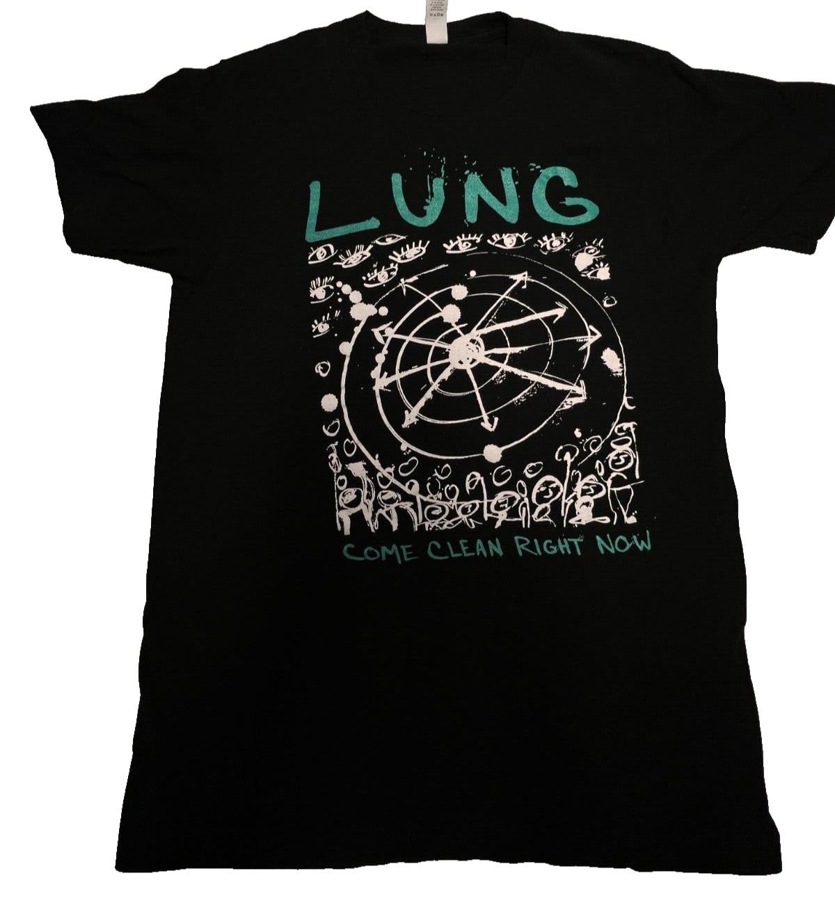 Classic Tultex Novelty Black T-shirt LUNG Come Clean Right Now" Size ...