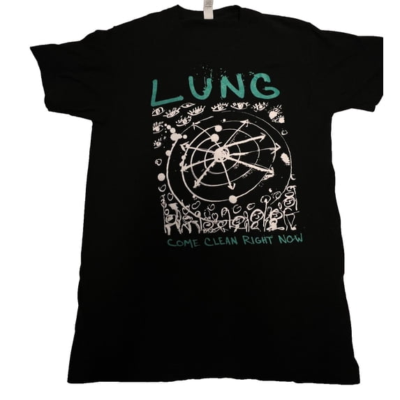 Classic Tultex Novelty Black T-shirt LUNG Come Clean Right Now" Size ...