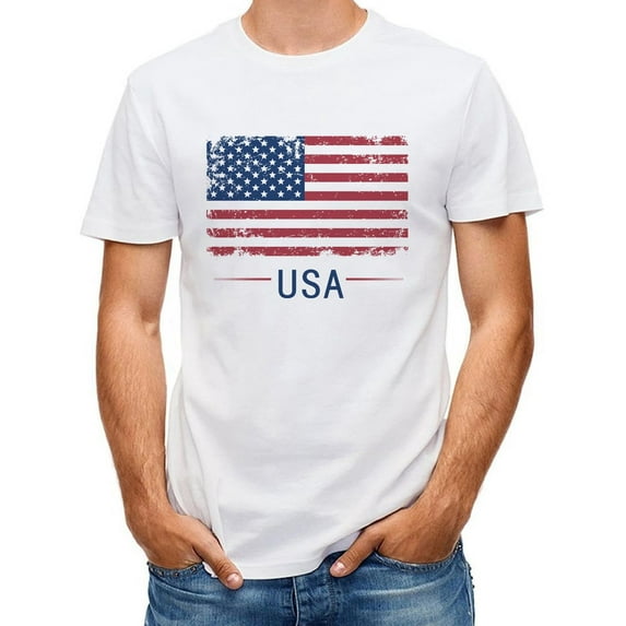 Classic USA Flag Shirt American Patriotic Distressed Stars and Stripes ...
