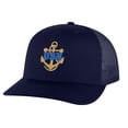 Classic USN Navy Trucker Hat – Embroidered Gold Anchor with Rope Logo ...