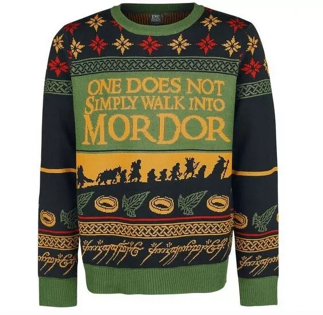 Classic Ugly Sweater Design Featuring Iconic Lord Of The Rings Elements ...