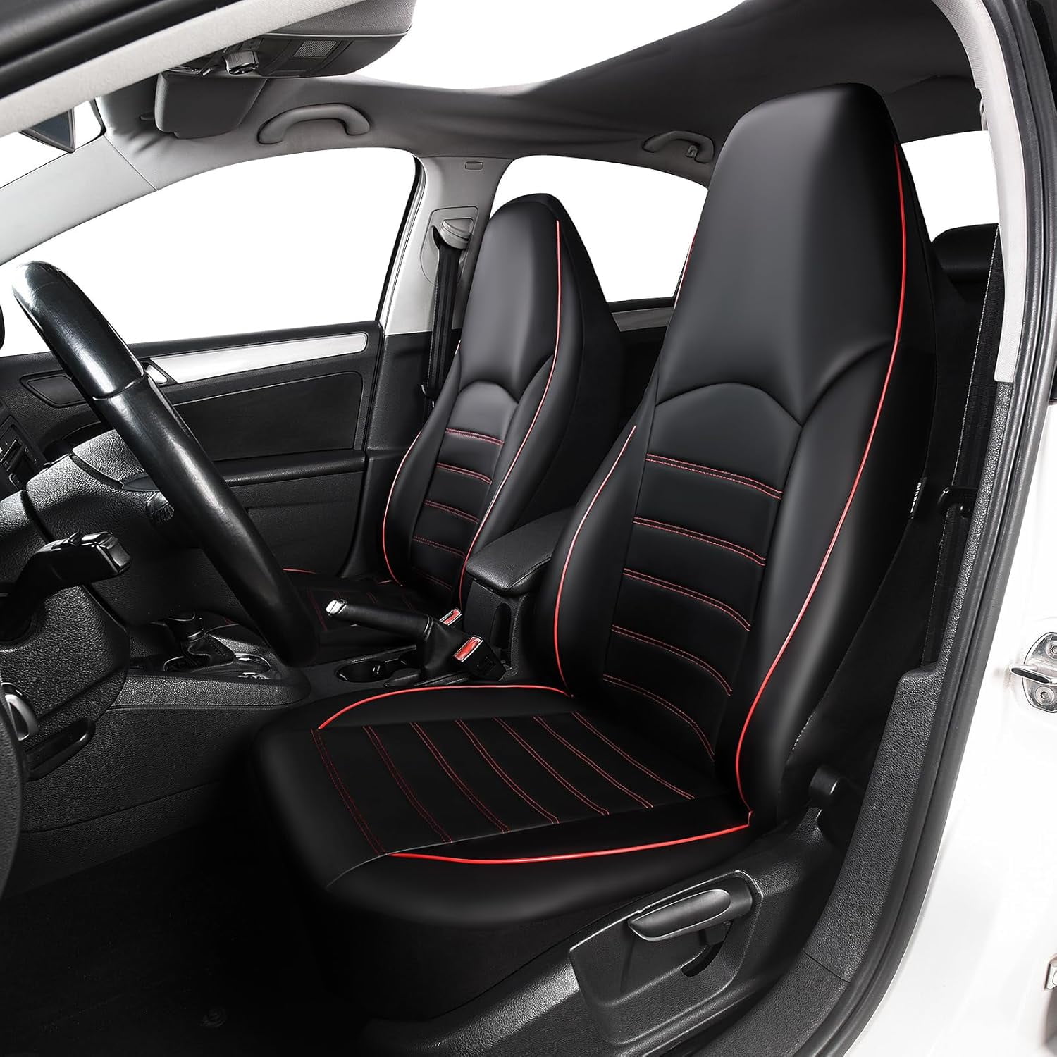 Classic Universal PU Leather Front Seat Covers High Bucket Seat Cover ...