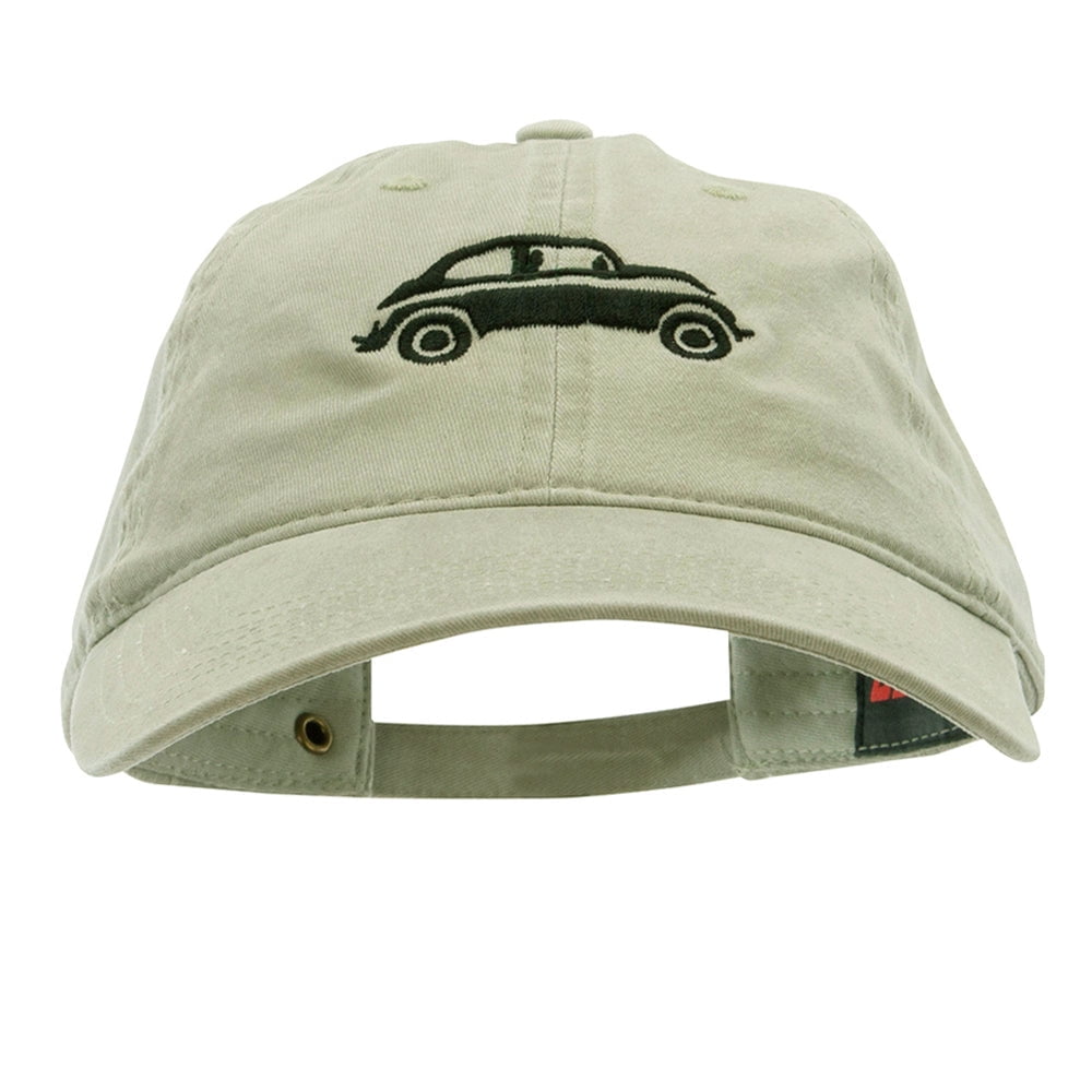 Classic VW Beetle Embroidered Washed Solid Pigment Dyed Cotton Twill ...