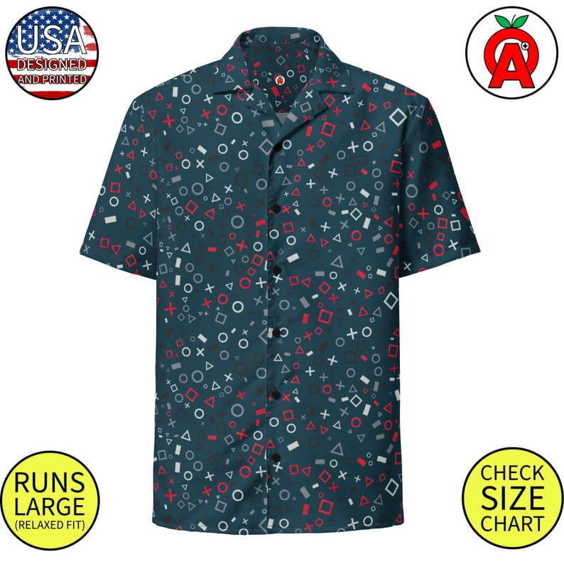 Classic Video Controller Symbols Button-Up Shirt - Adult Unisex - Gifts ...