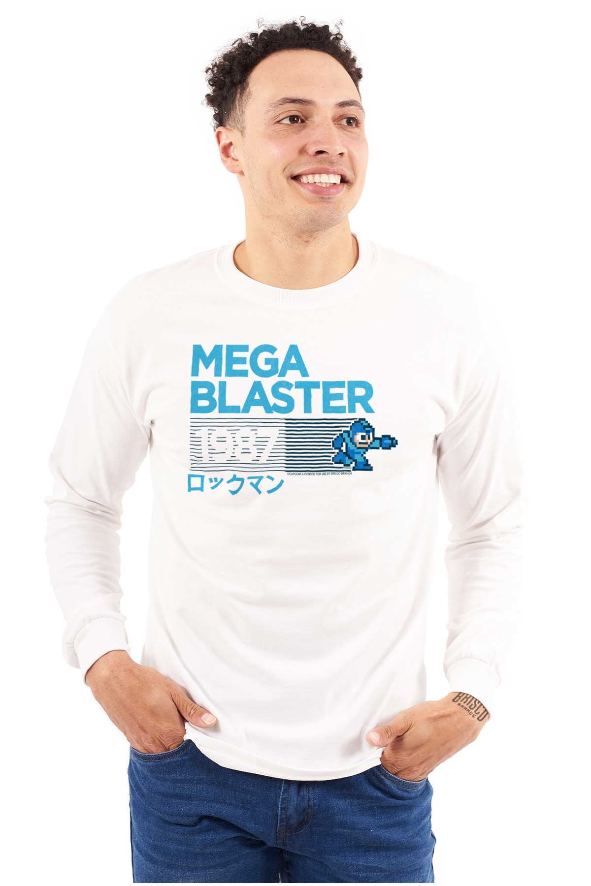 Classic Video Game Mega Man Blaster Unisex Plus Size Long Sleeve Shirt ...