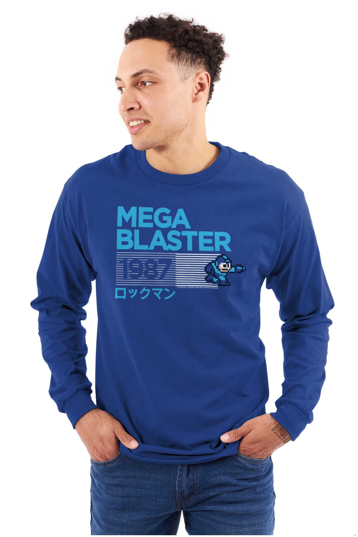 Classic Video Game Mega Man Blaster Unisex Plus Size Long Sleeve Shirt ...