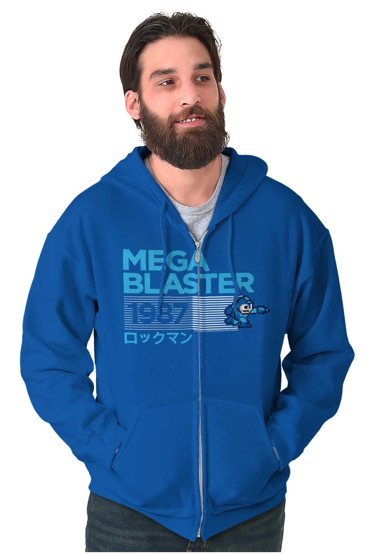 Classic Video Game Mega Man Blaster Unisex Plus Size Zip Hoodie Brisco ...