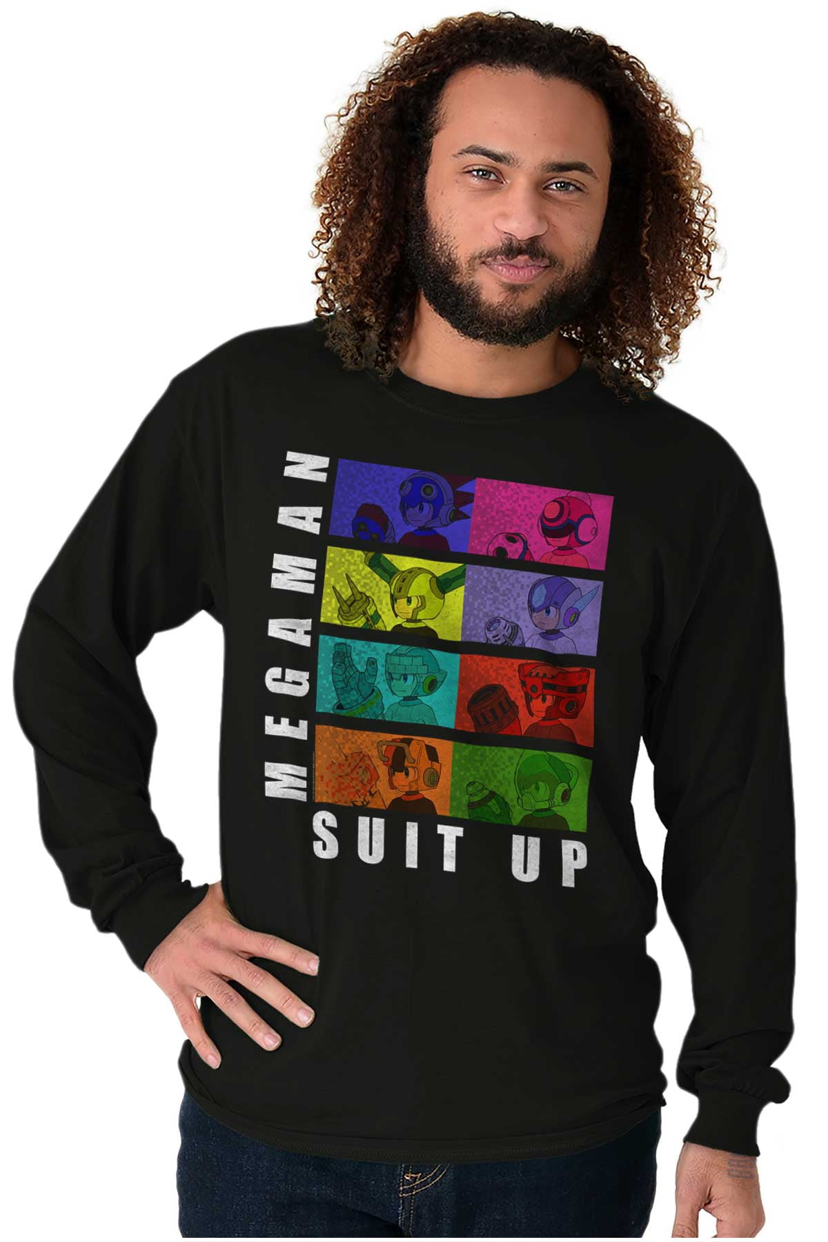 Classic Video Game Mega Man Suit Up Long Sleeve TShirt Men Women Brisco ...