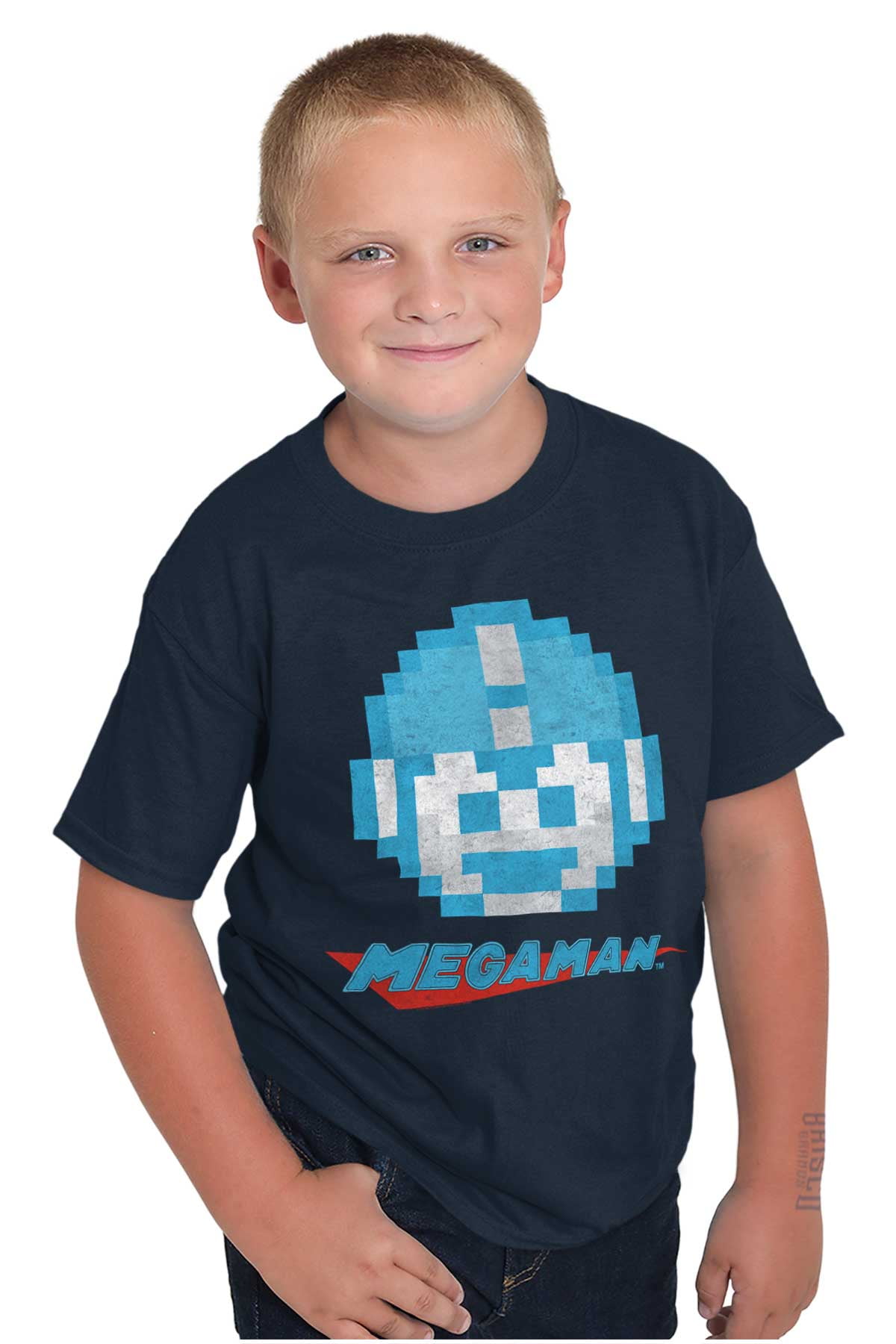 Classic Video Game Pixelated Mega Man Crewneck T Shirts Boy Girl Teen ...
