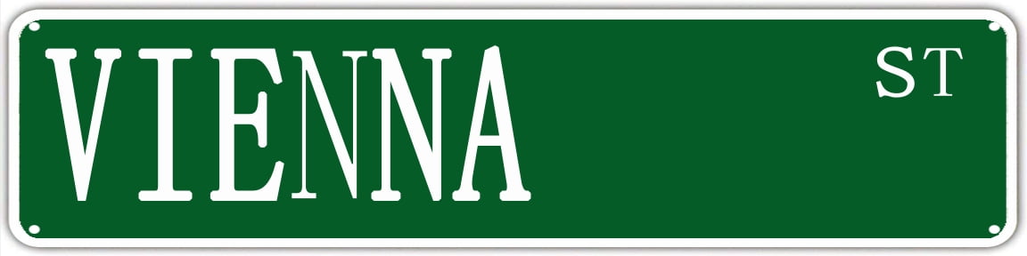 Classic Vienna Street Sign,Metal Road Sign For Indoor/Outdoor Home Wall ...