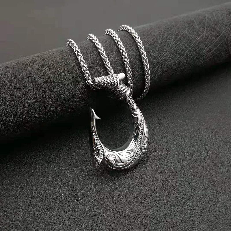 Classic Viking Fish Hook Pendant Chain Men's High Quality Maui Magic ...