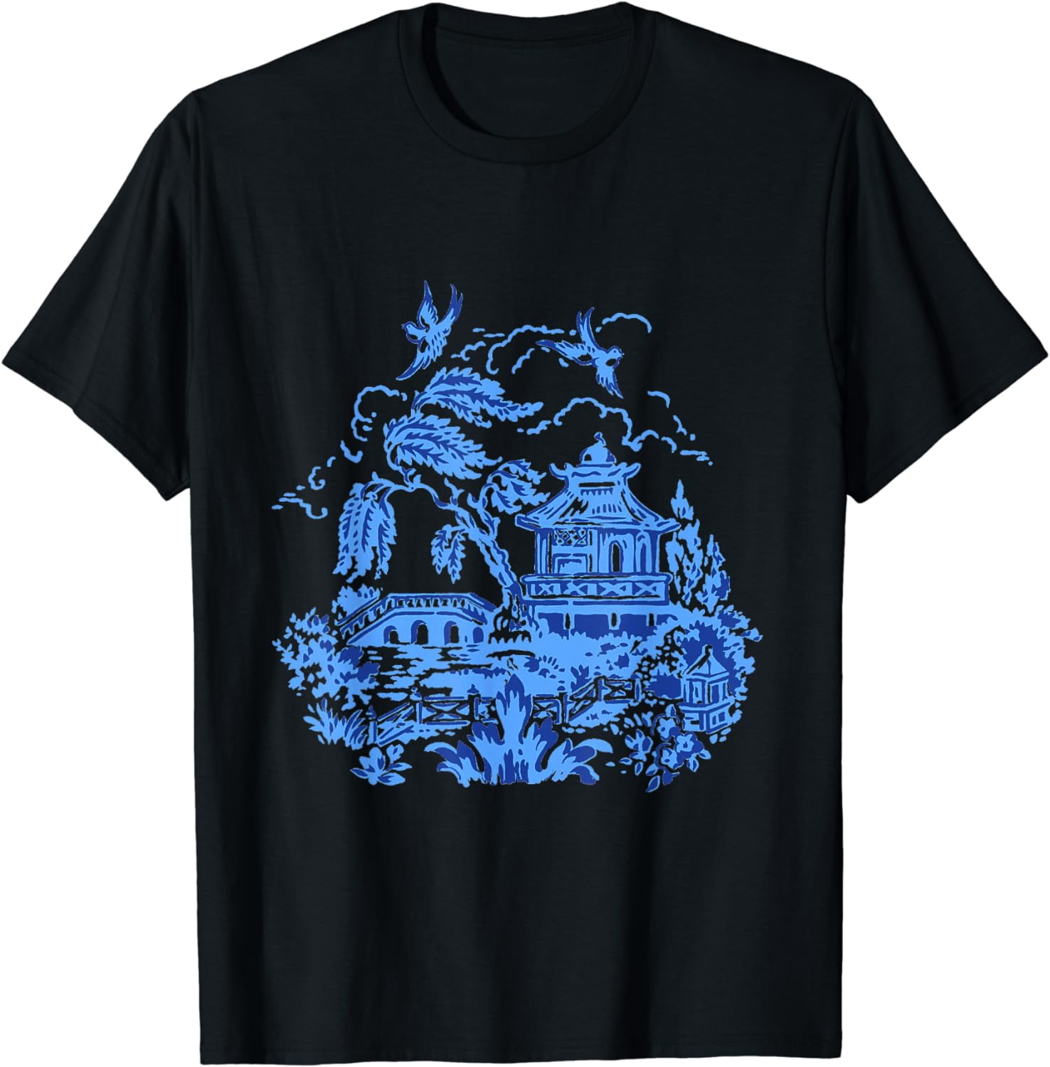 Classic Vintage Blue Willow China Design t-Shirt - Walmart.com
