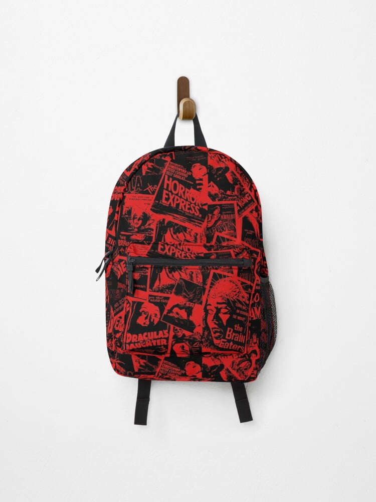 Classic Vintage Horror Movies Collage Red Backpack - Walmart.com