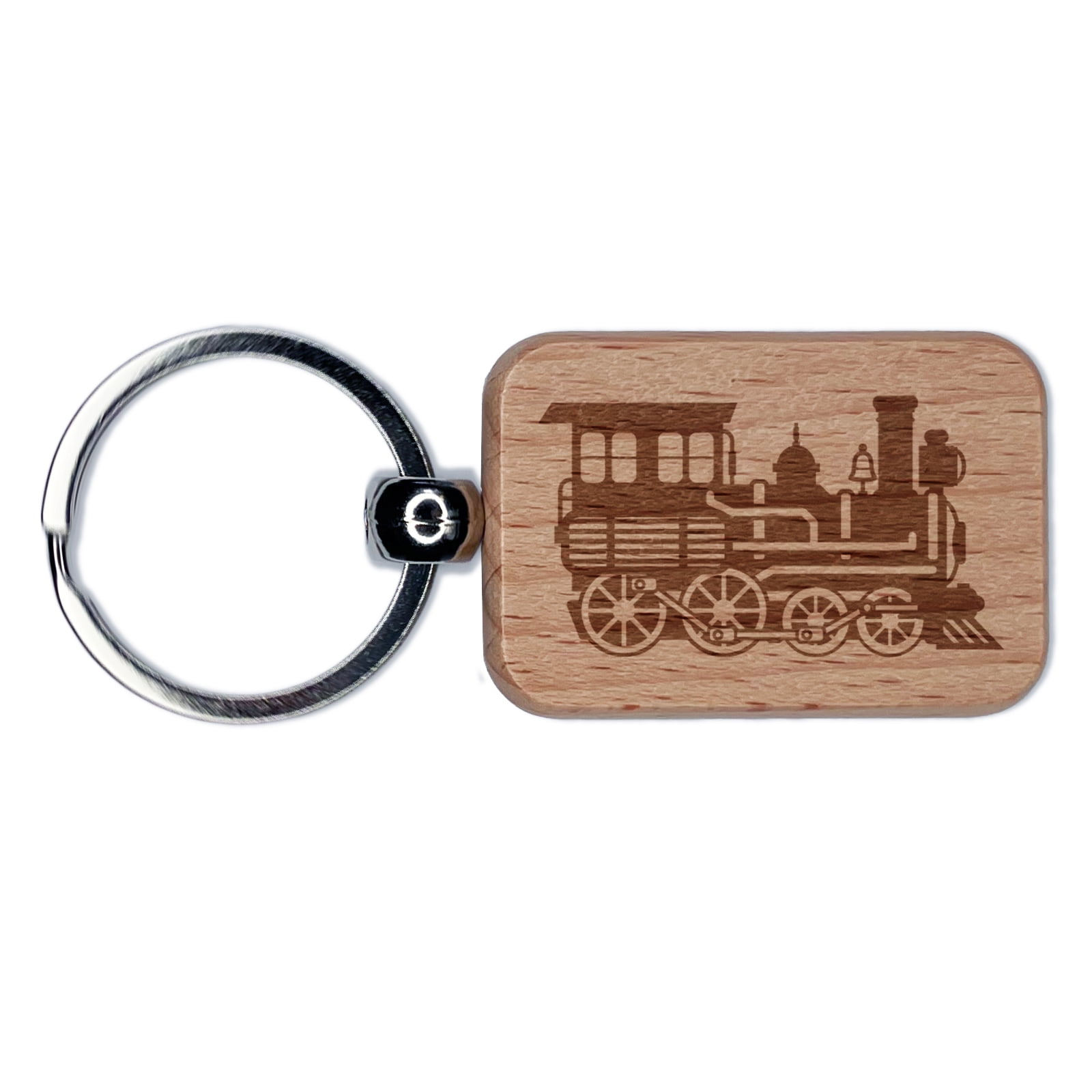 Classic Vintage Locomotive Train Steam Engine Rectangle Keychain Charm ...