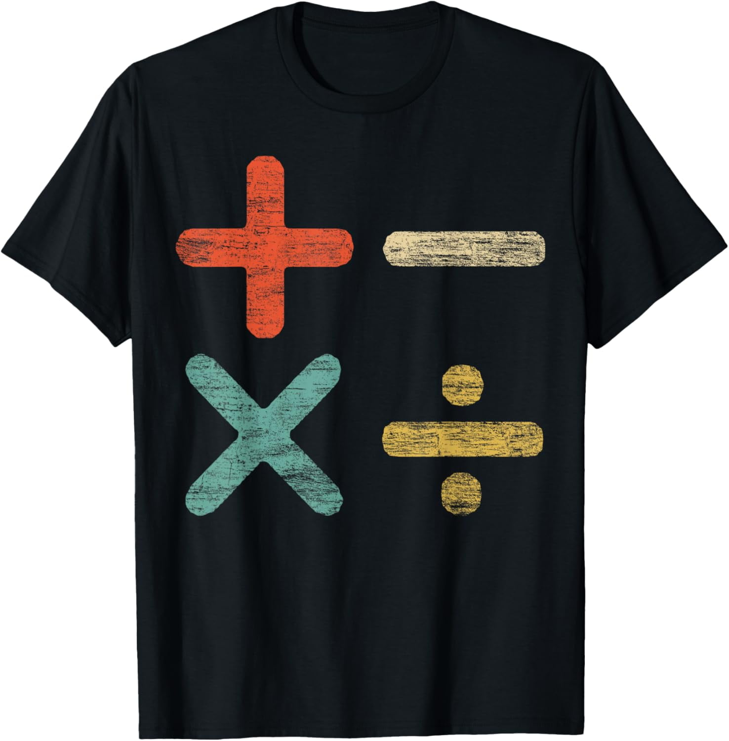 Classic Vintage Math Signs Plus Minus Times Divide T-Shirt T-Shirt ...
