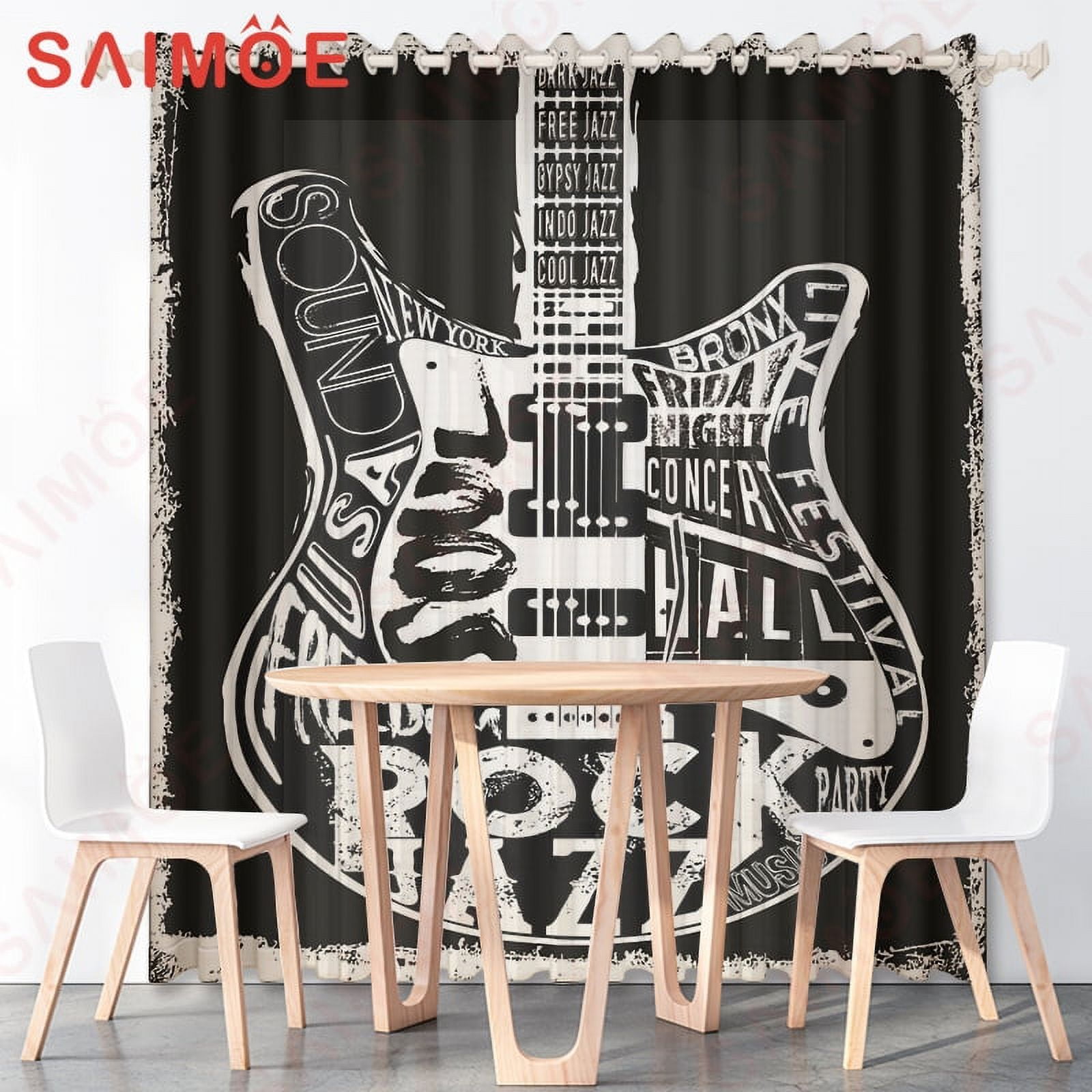 Classic Vintage Music Classroom Custom Curtain Notes Stave Drum Stand ...
