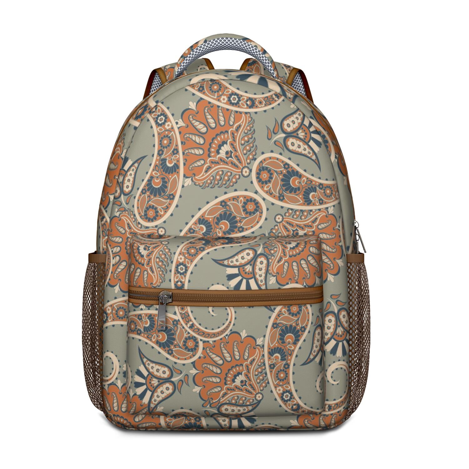 Classic Vintage Paisley Backpack - Waterproof Ergonomic Bookbag for ...