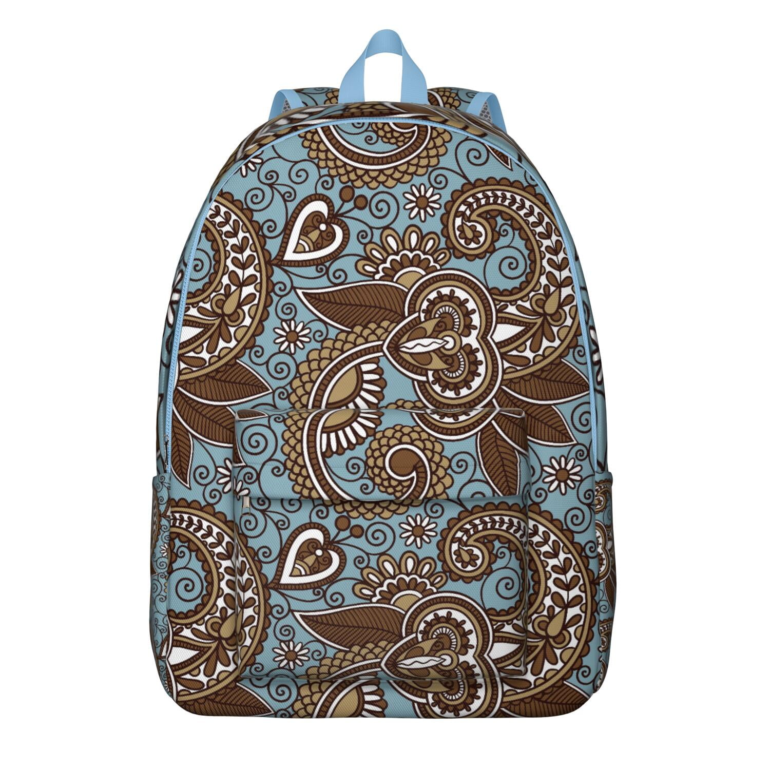Classic Vintage Paisley Backpack with Colorful Boho Floral and Ethnic ...