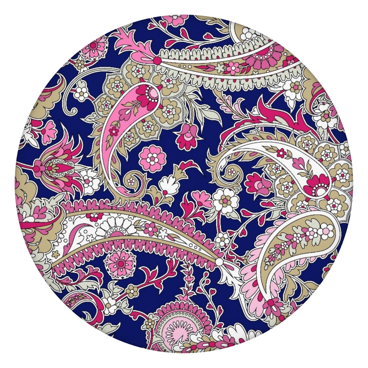 Classic Vintage Round Fitted Tablecloth - Ethnic Paisley Pattern ...