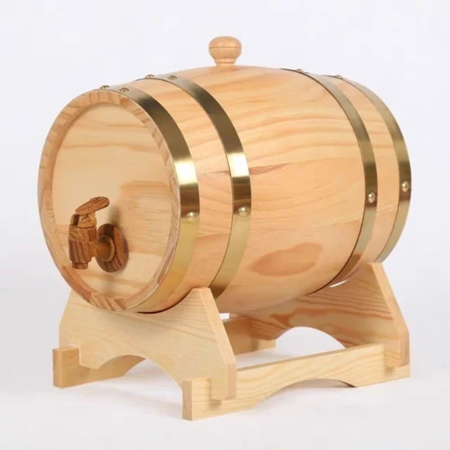 Classic Vintage Rustic Oak Wooden Wine Barrel Dispenser Beer Brewing ...