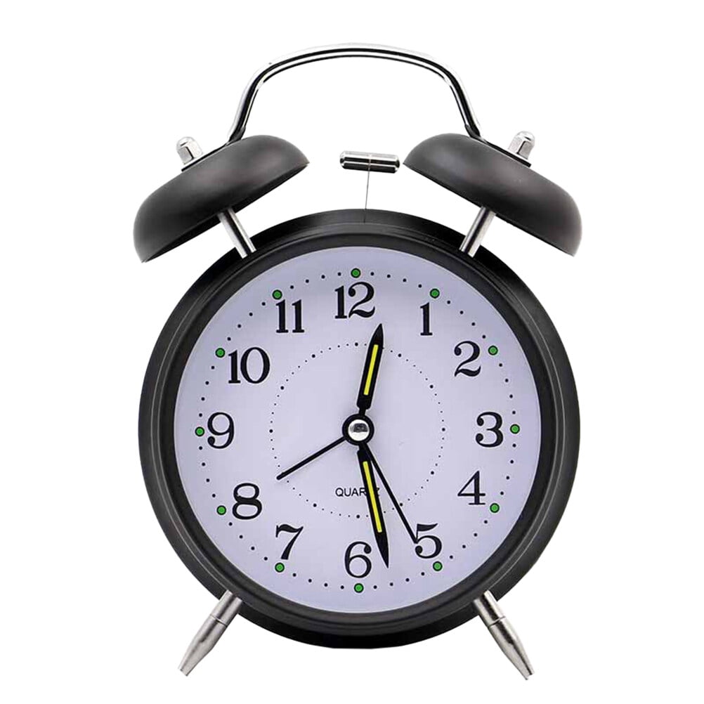 Classic Vintage LED Light Bell Alarm Clock Lazy Bedside Desk Clock ...