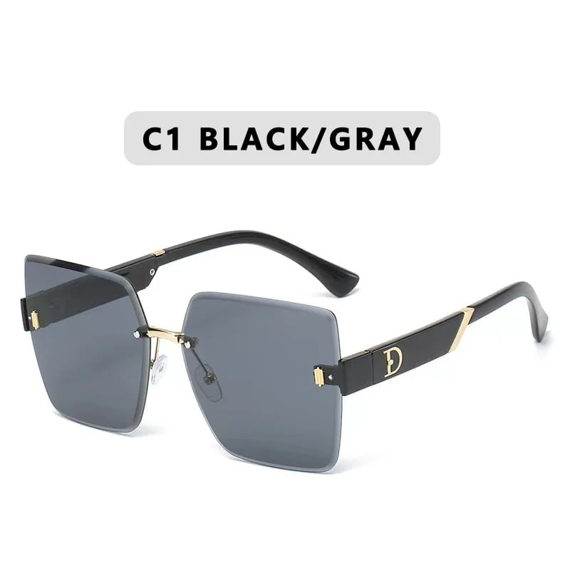 Classic Vintage Square Sunglasses Woman Gradient Mirror Frameless Sun ...