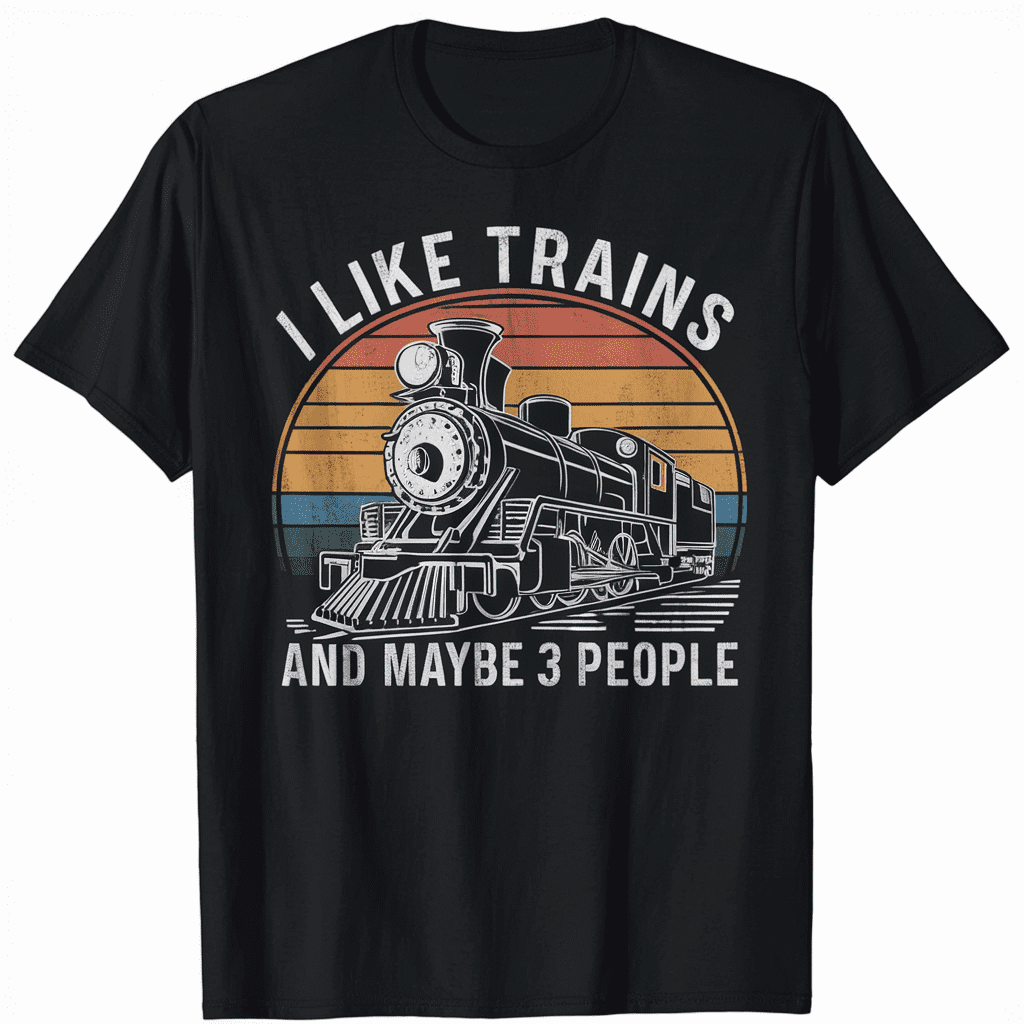 Classic Vintage Steam Locomotive Cool Train Retro Graphic T-Shirt ...