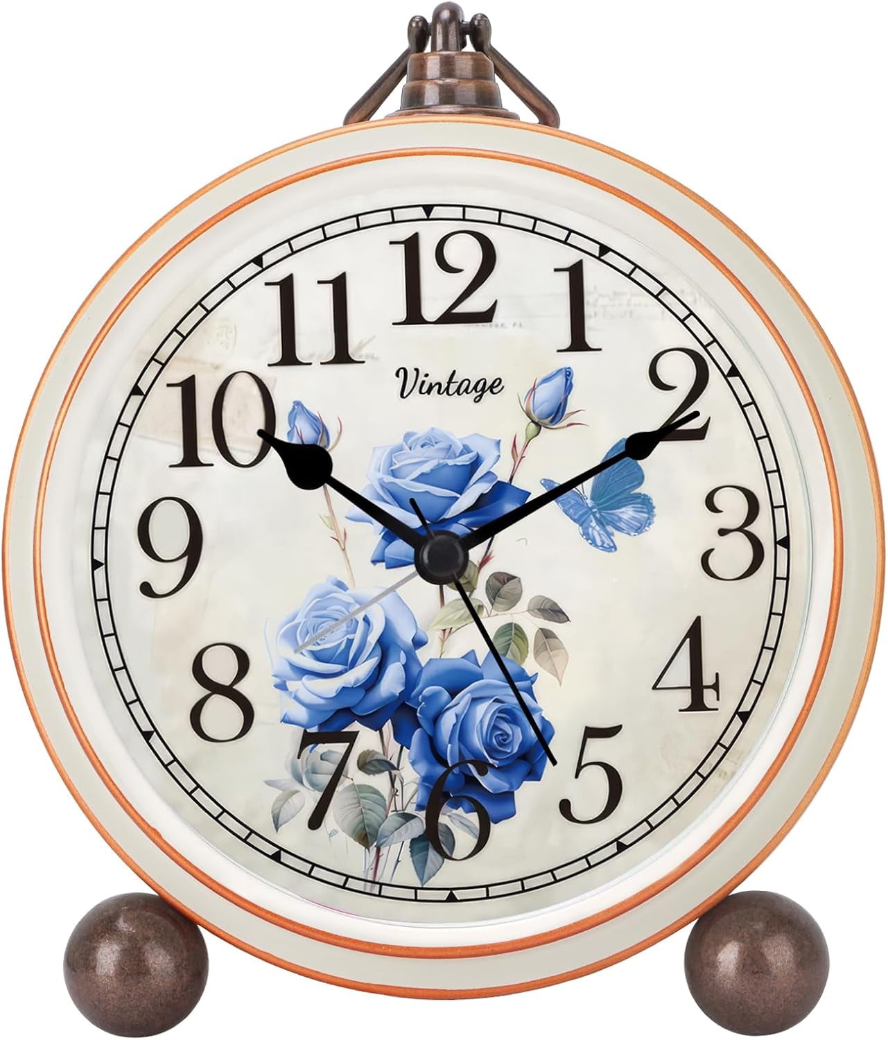 Classic Vintage Table Clock - 5.2in Analog Desk Clock, Silent Non ...