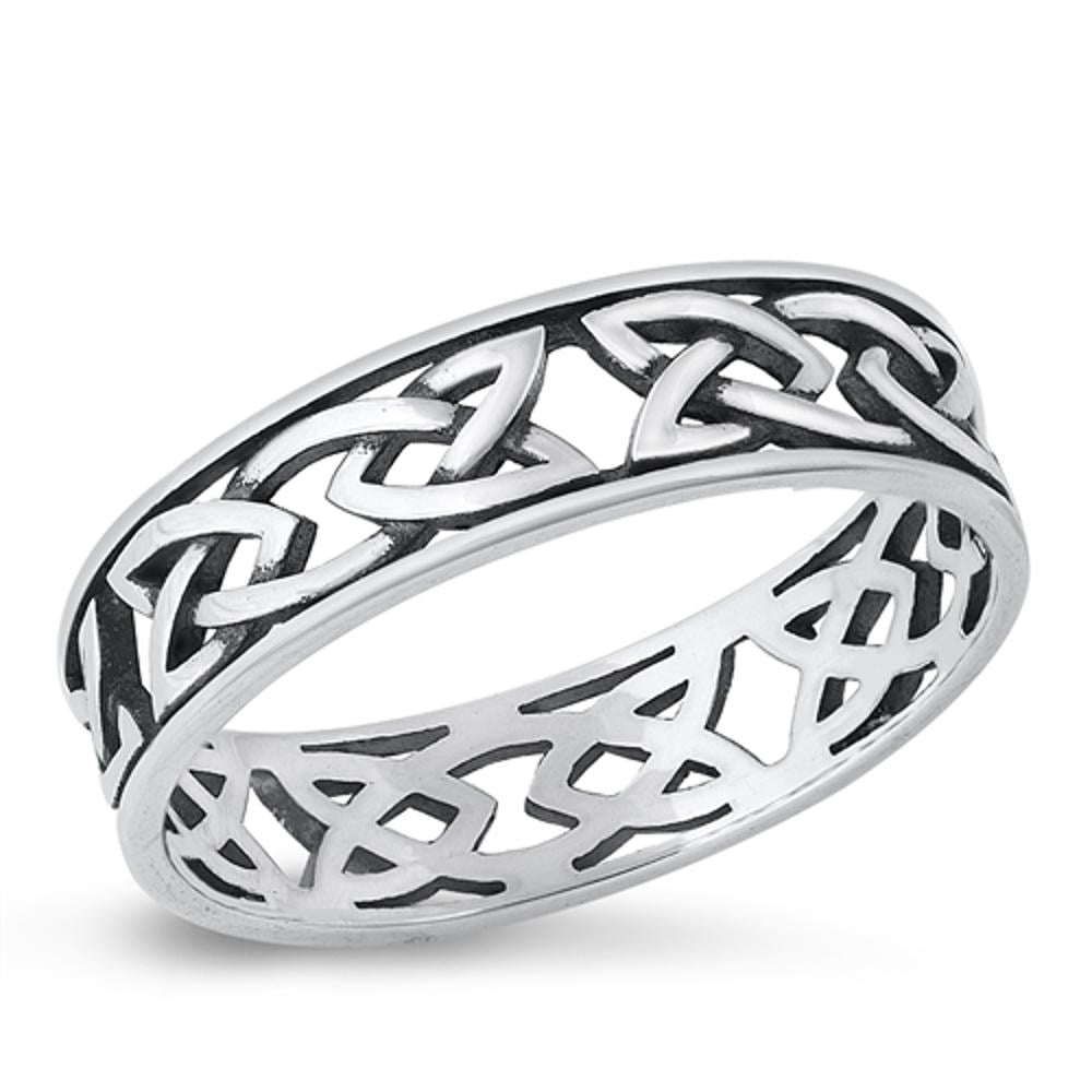 Classic Vogue Ring .925 Sterling Silver Celtic Knot Wedding Band ...