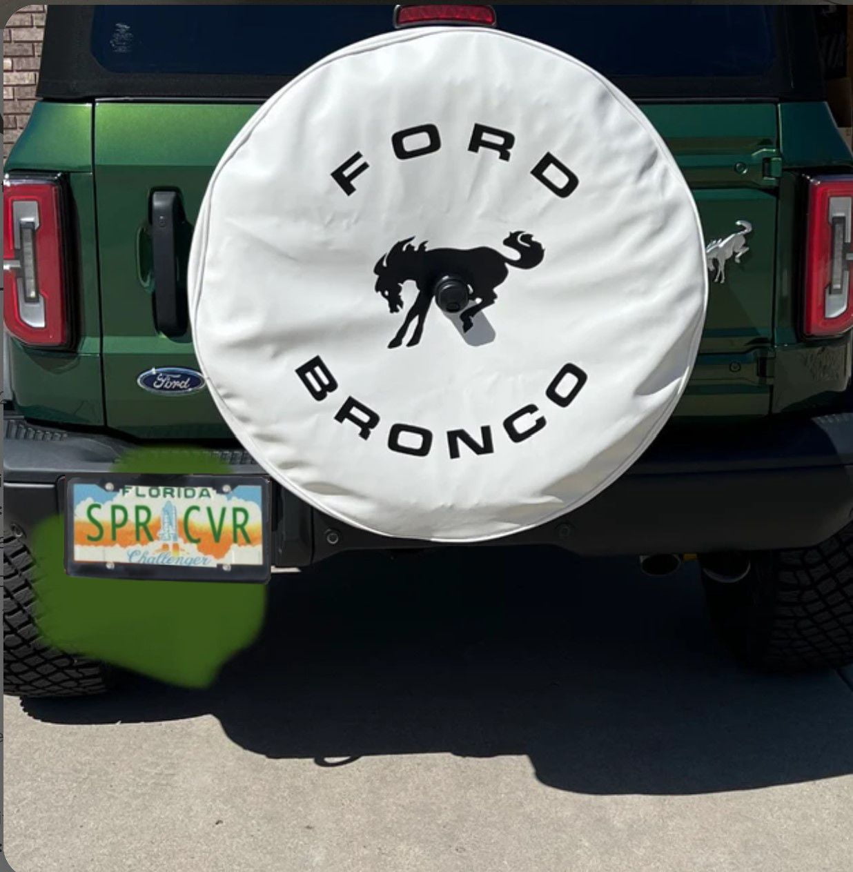 SpareCover® White Bronco 35-in US Made Tire Cover, Heavy Luxury Vinyl ...