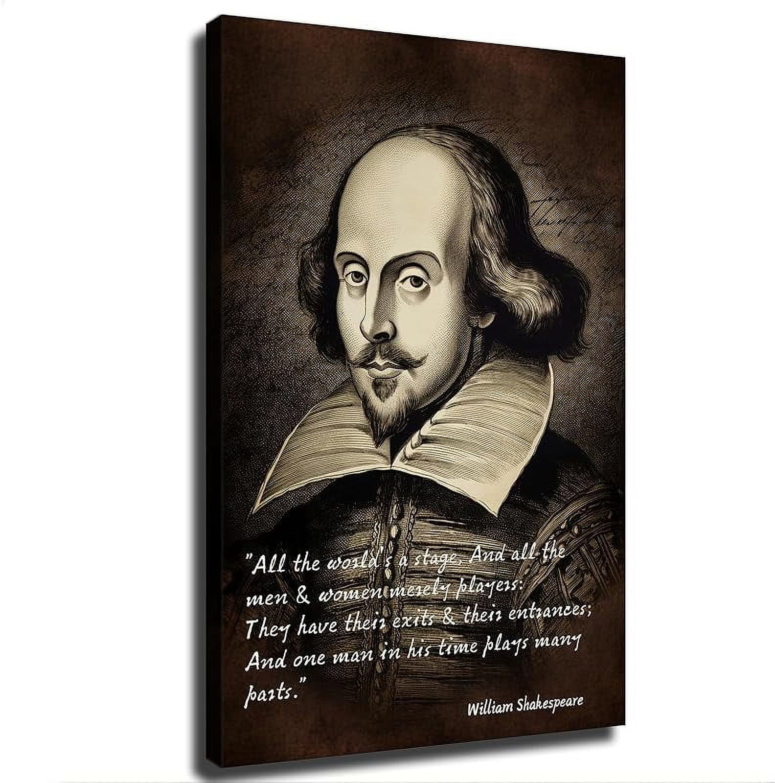 Classic WILLIAM SHAKESPEARE w Famous Quote 'All the World's a Stage ...