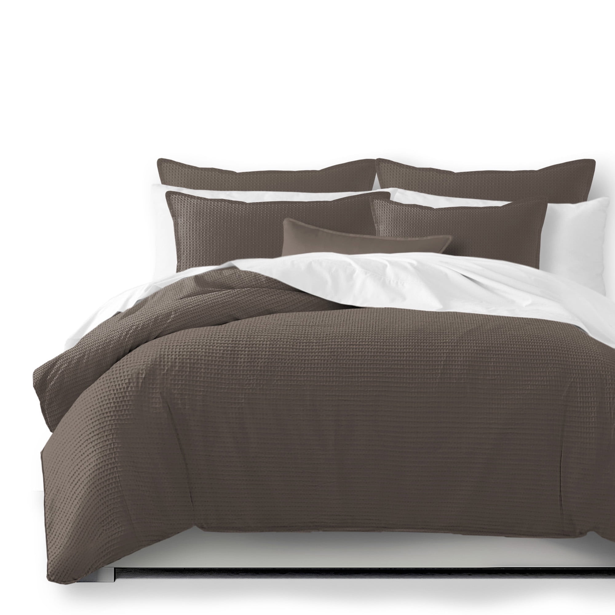Classic Waffle Mocca Coverlet Set Queen - Walmart.com