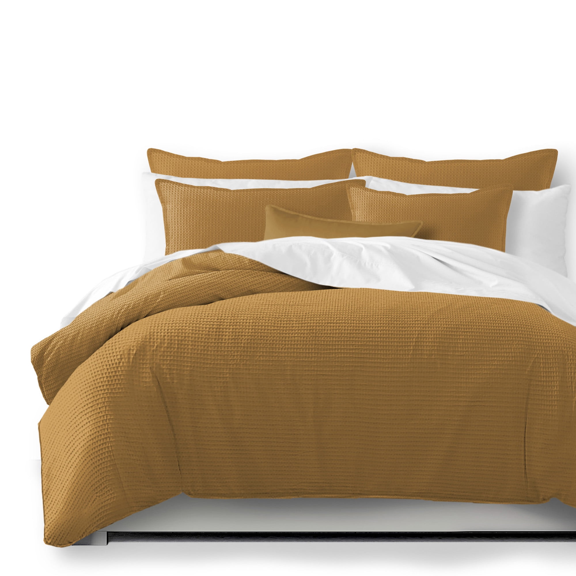 Classic Waffle Mustard Comforter Set King - Walmart.com