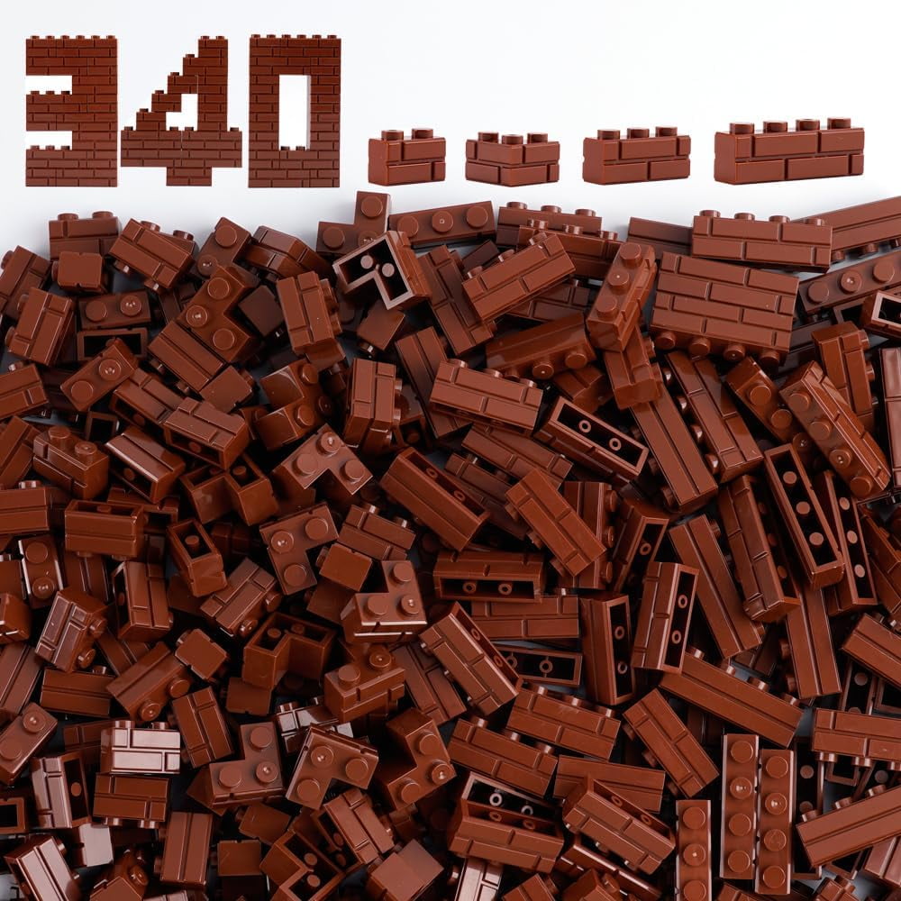 Classic Wall Bricks Building Block: 340 PCS Masonry Profile Brick Parts ...