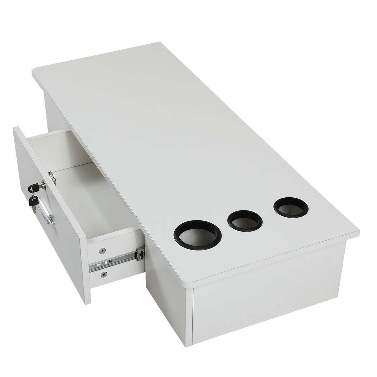 Classic Wall-Mounted Styling Station with Drawer and Tool Holes, Vanity ...