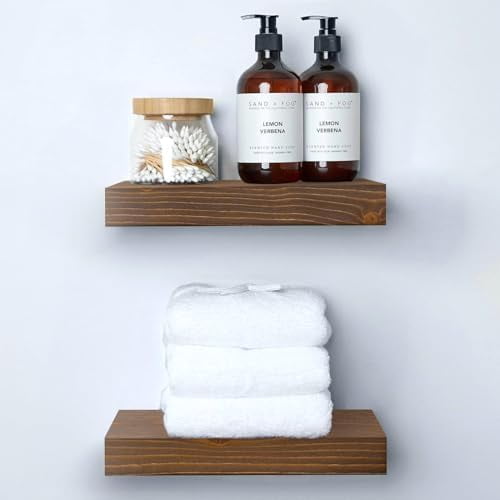 Classic Walnut 12 inch Floating Shelf, High End Solid Real Wood Small ...