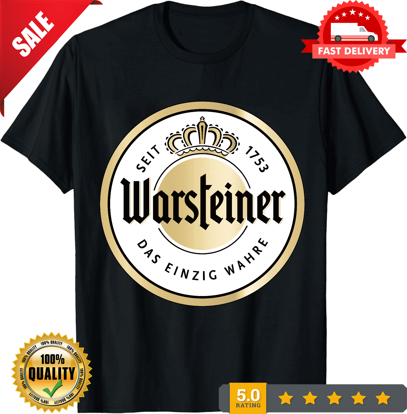 Classic Warsteiner German Beer Unisex Heavy Cotton Tee, Brewery History Shirt, Cramer, LIMITED ...