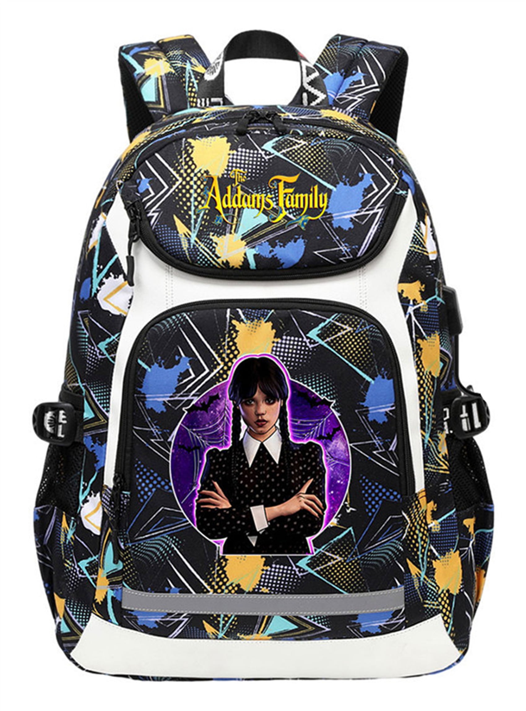 Classic Wednesday Addams Backpack with USB Charge Port Lightweight ...