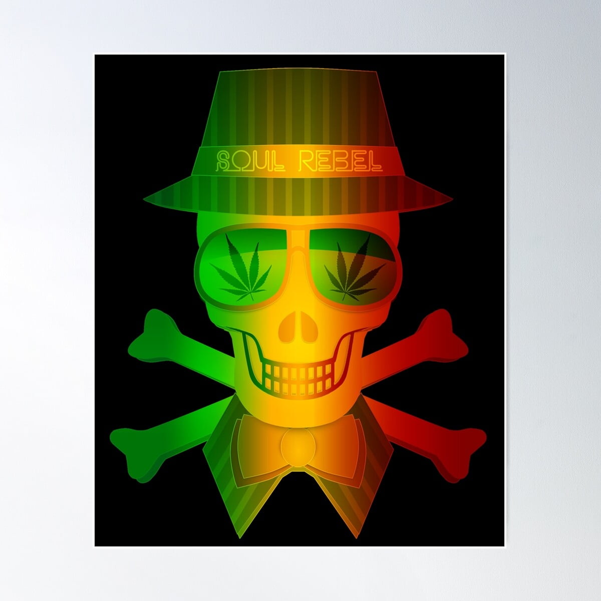 Classic Weed Skeleton Skull Poster Wall Art, Modern Wall Decor For ...