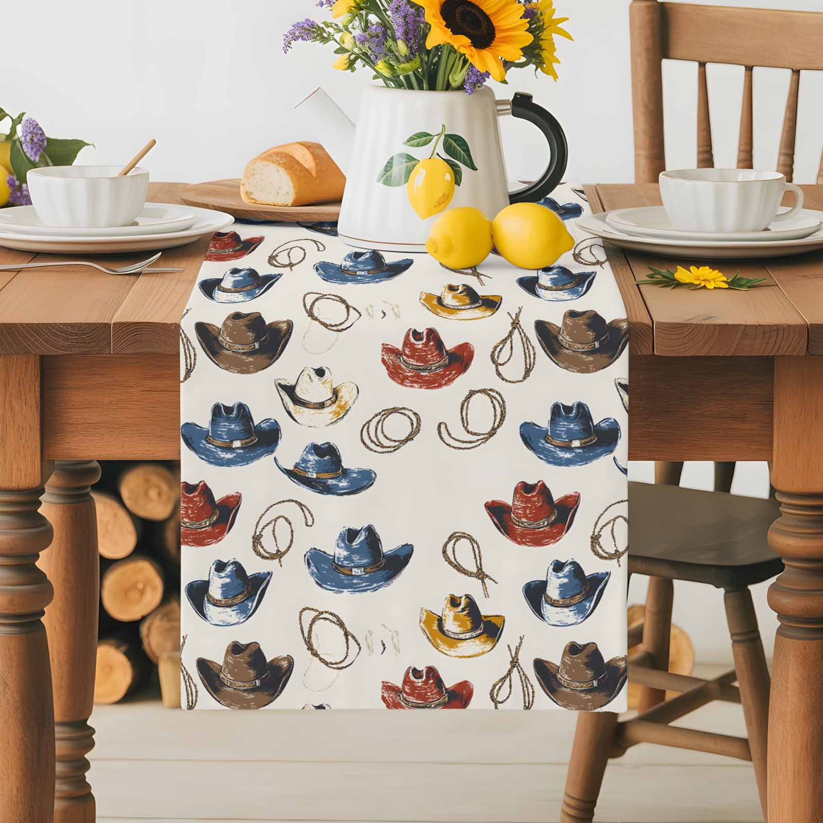Classic Western Cowboy Desert Table Runners 13x36 Inches Long Linen ...