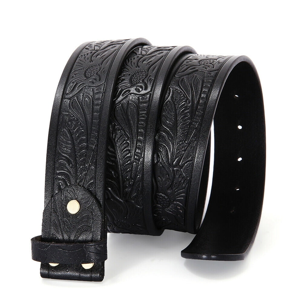 Classic Western Denim Design Leather Flower/Horse/Bull-head Design Snap ...