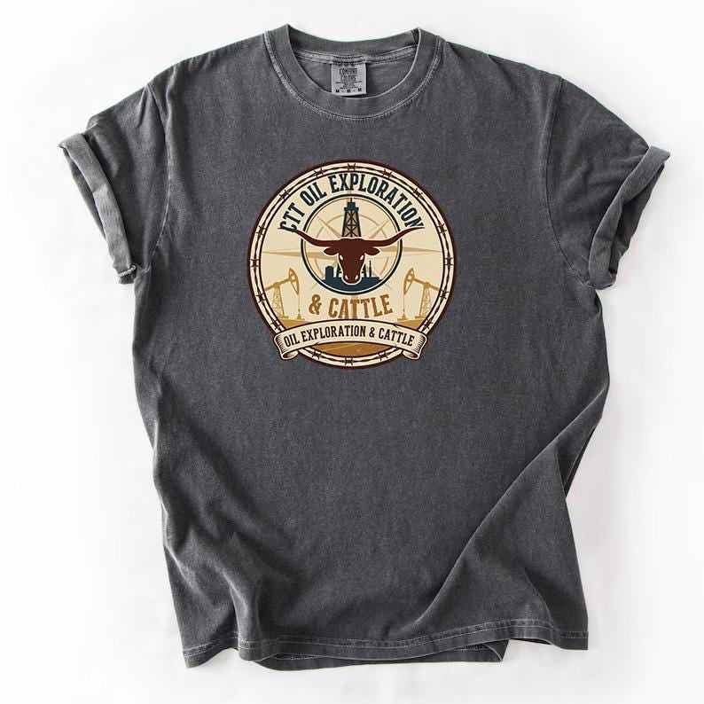 Classic Western Emblem T-Shirt, CTT Oil Exploration and Cattle Vintage ...
