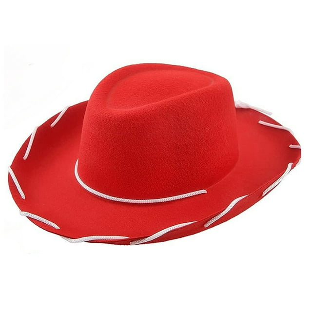 Classic Western Red Cowgirl Hat Wide Brim Outdoor Cowboy Hat with ...