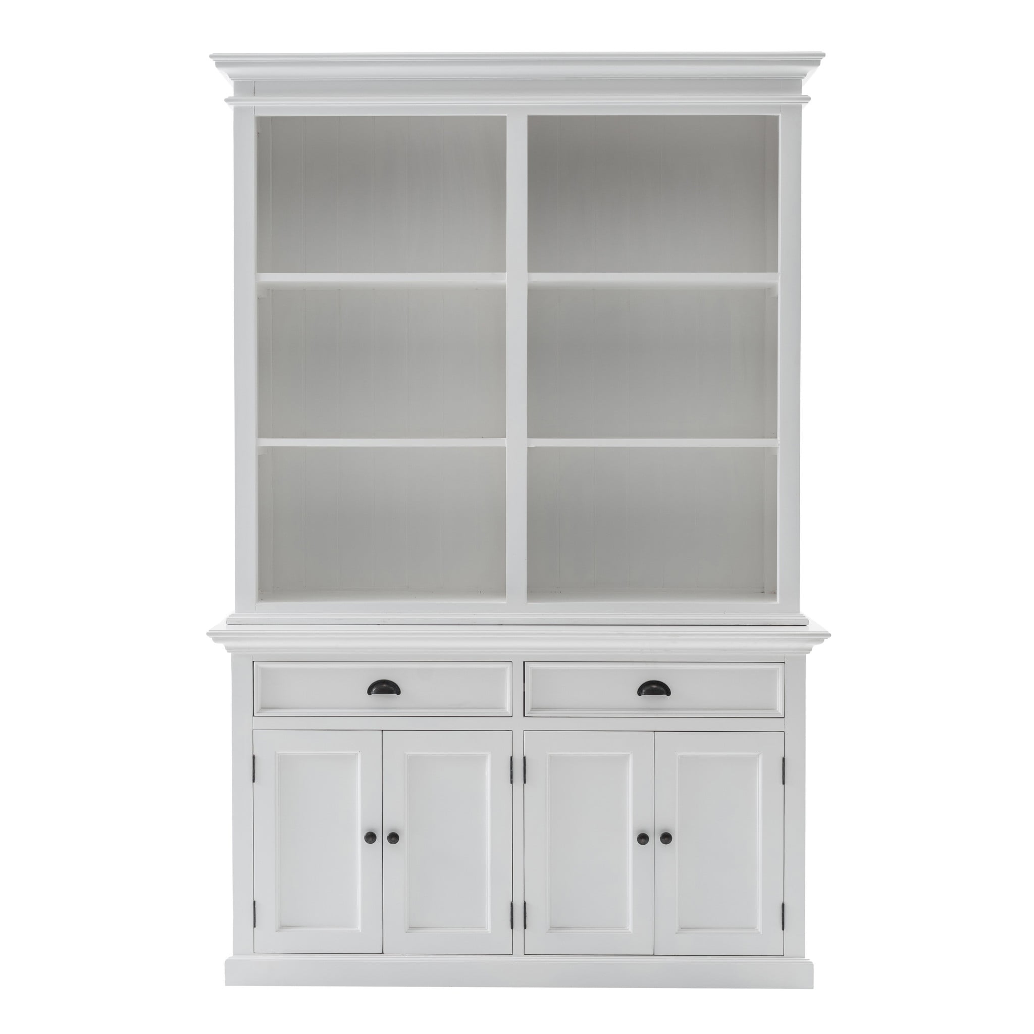 Classic White Buffet Hutch Unit with 6 Shelves - Walmart.com