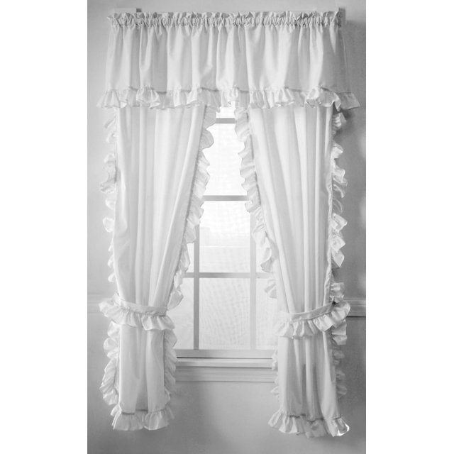 Classic White Cape Cod Ruffled Valance 72Wx12L - Walmart.com