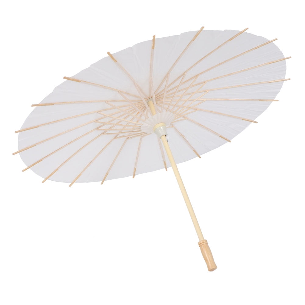 Classic White Color DIY Paper Umbrella Parasol Wedding Bridal Party ...