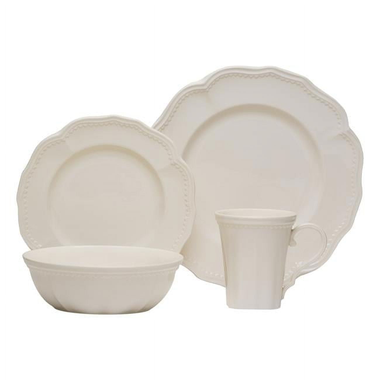 Classic White Dinner Set with Coupe Bowl - 16 Piece - Walmart.com