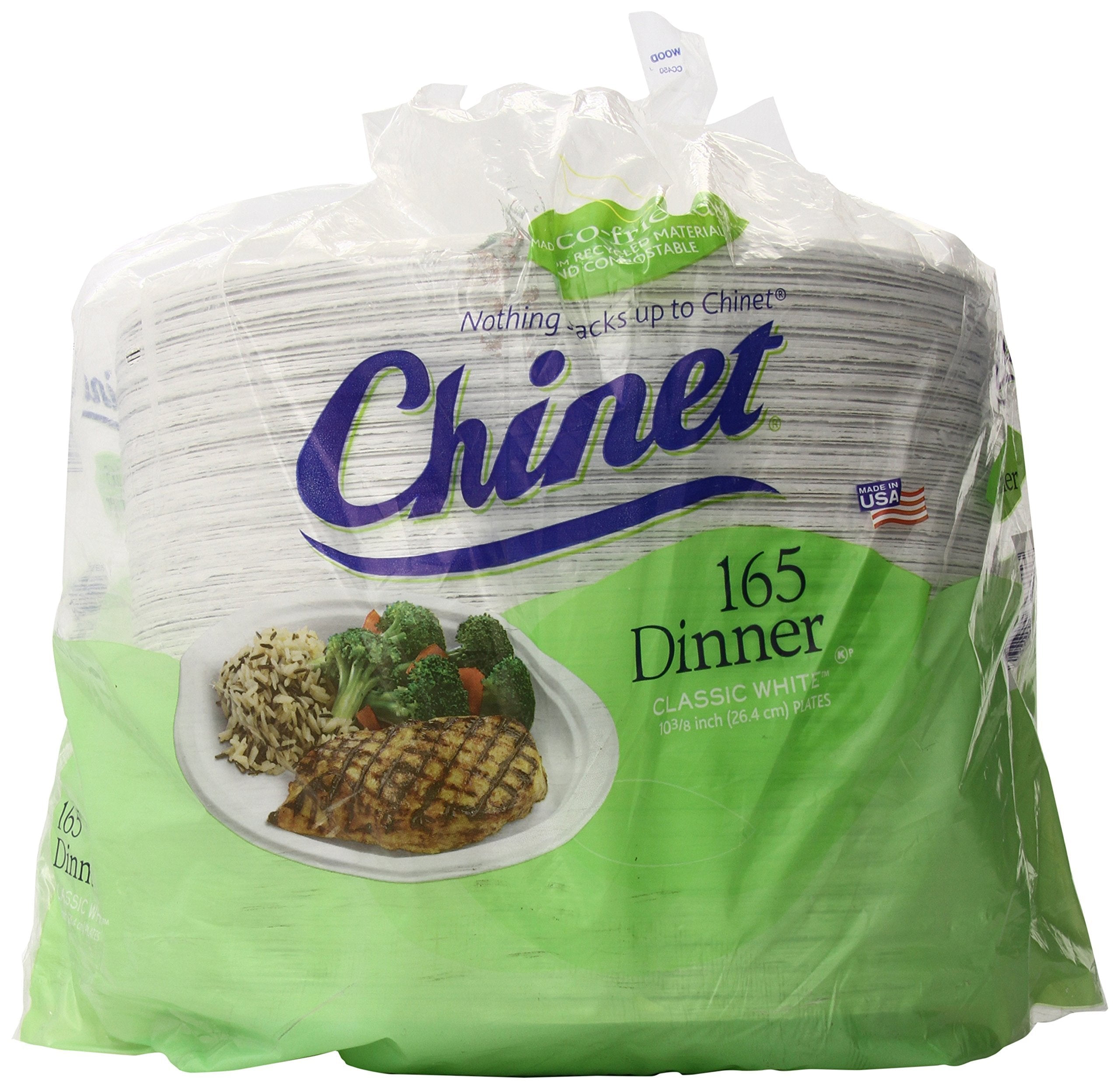 Chinet Extra Strong Large Classic White Paper Dinner Plates ...